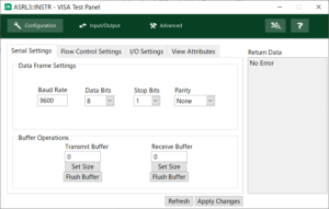 NI MAX VISAテストパネル画面 | ペリテックSI